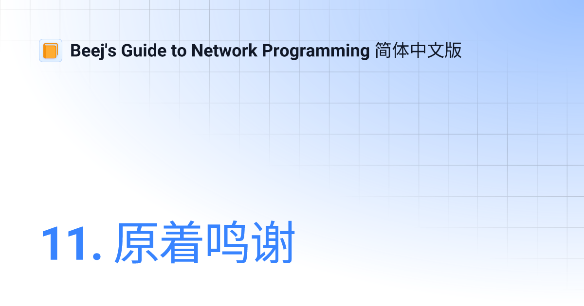 11. 原着鸣谢 | Beej's Guide to Network Programming 简体中文版